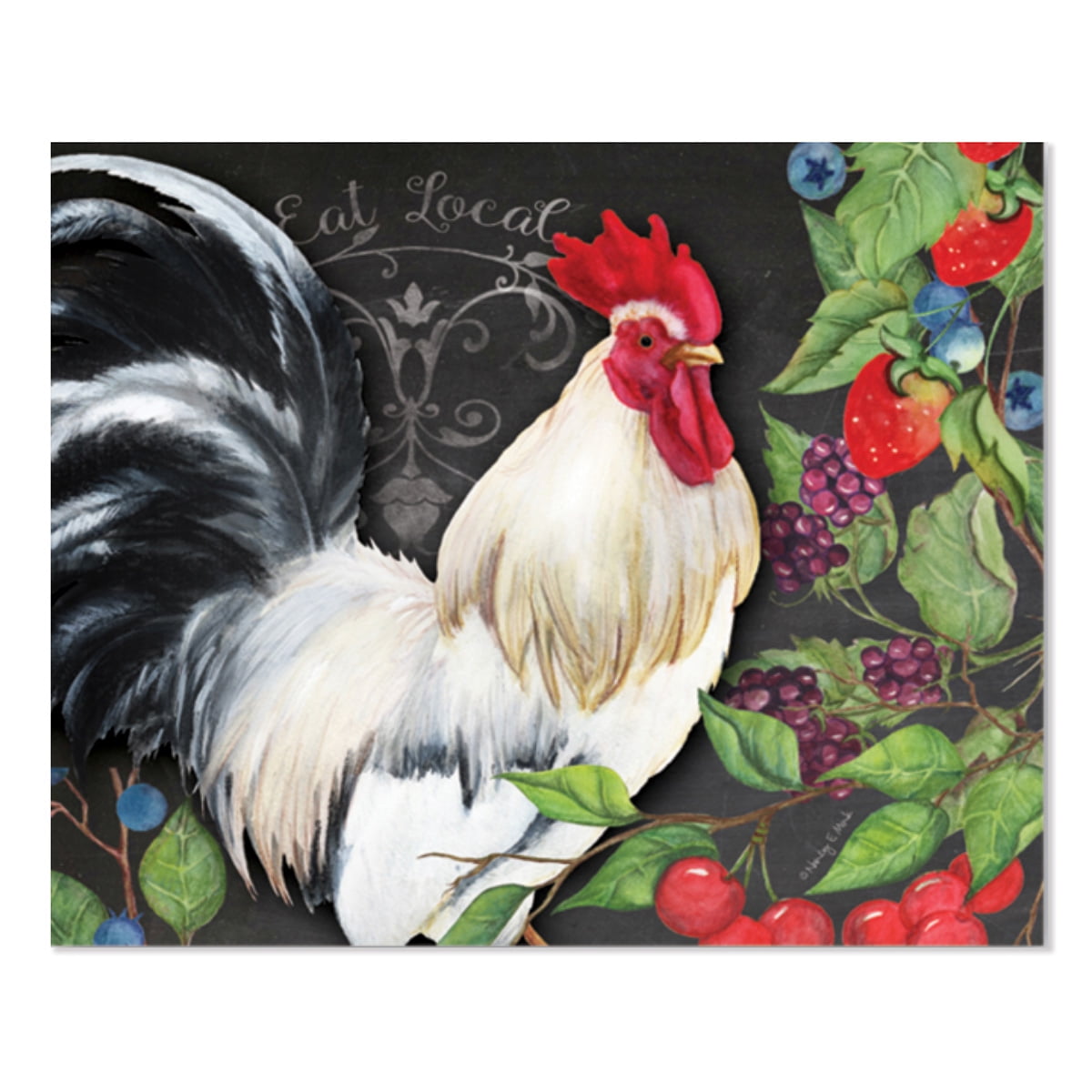Cut N' Funnel "White Rooster" Designer Kitchen Cutting Board Mat ...