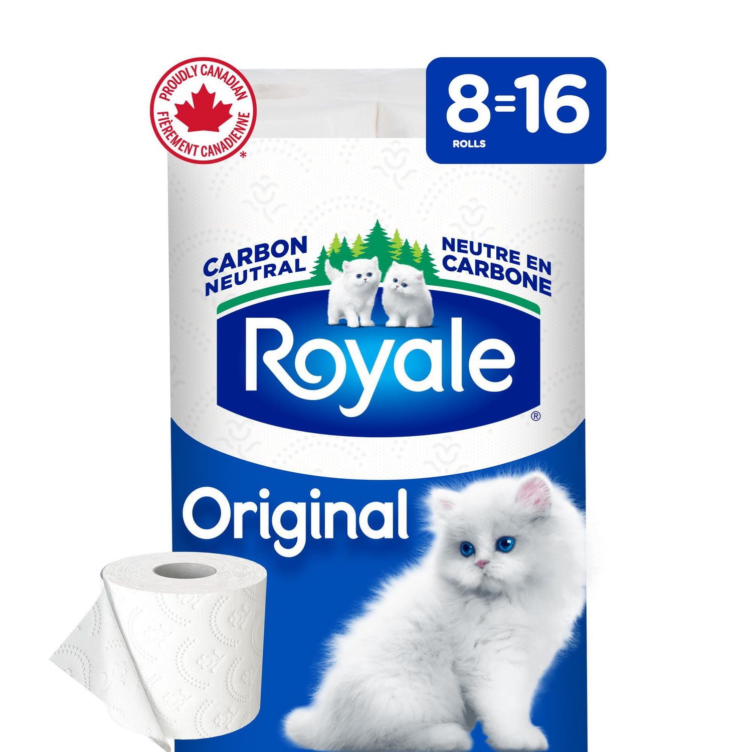 Royale Original Toilet Paper, 8 Equal 16 Bathroom tissue rolls, 2-Ply ...