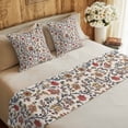 Bed Runner for Cal King Size Bed, Orange Red Leaf 3 Pcs Bedding Runner ...