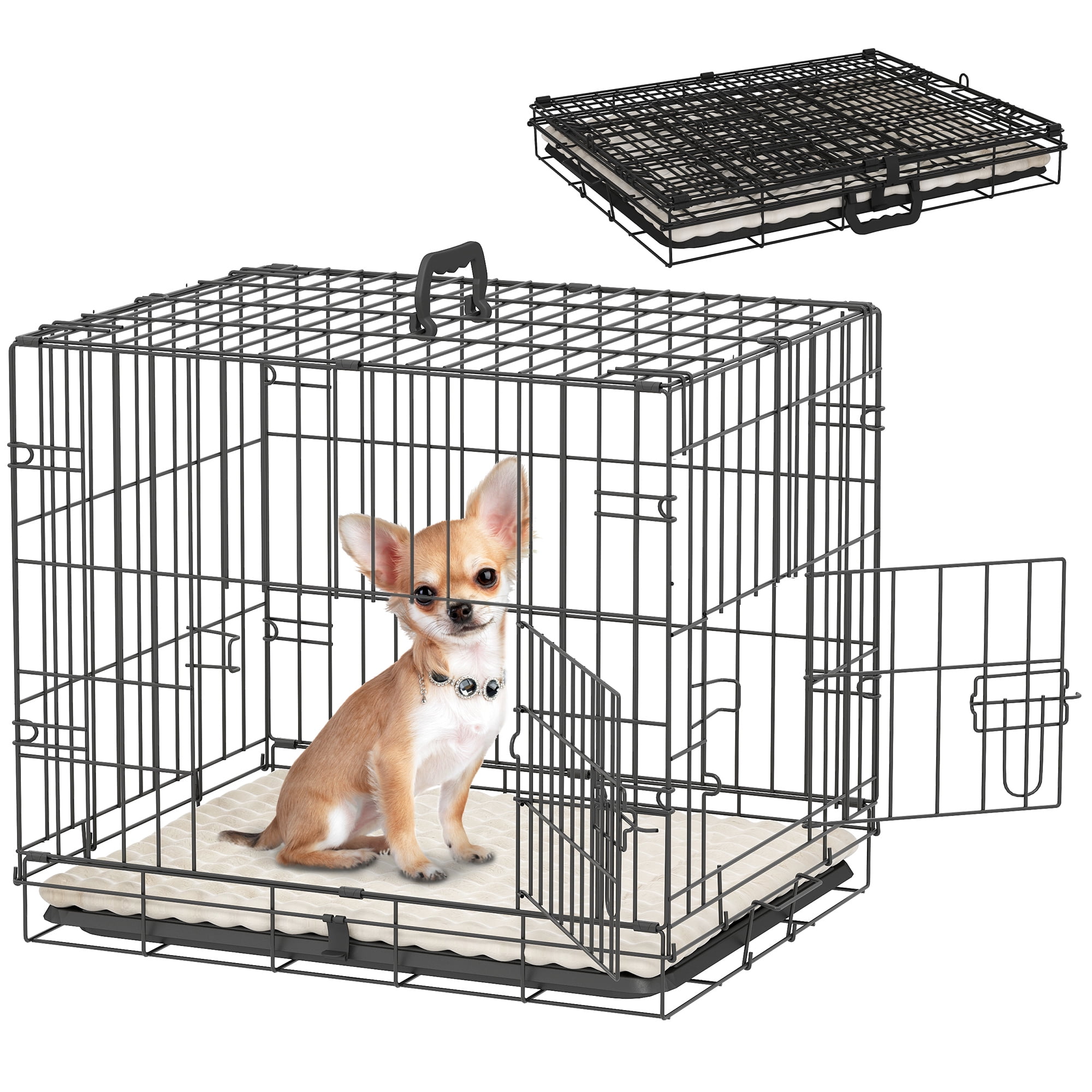 Click here for Pawhut 24 Dog Crate  Folding Metal Dog Kennel With... prices