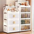 2-5 Tier Folding Double Door Storage Cabinet, Heavy Duty ...