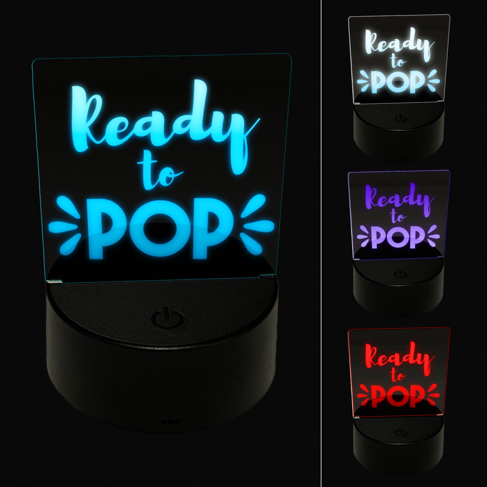 Ready to Pop Shower Pregnancy LED Night Light Sign 3D Illusion Desk ...