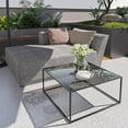 Large Square Glass Coffee Table for Living Room, Modern Furniture with ...