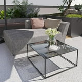 Large Square Glass Coffee Table for Living Room, Modern Furniture with ...
