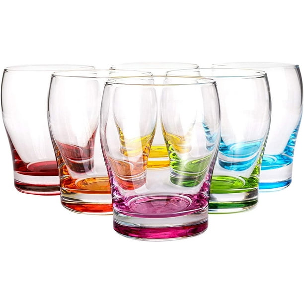 6 Pack Colored Stemless Wine Glasses Set, Vibrant Splash Beer Glasses ...