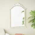 DecMode Cream Arched Scroll Wall Mirror - 28 x 37 Dimensions - Walmart.com