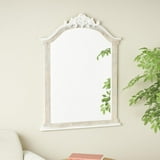 DecMode Cream Arched Scroll Wall Mirror - 28 x 37 Dimensions - Walmart.com