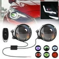 12-36V 3 Inch Dynamic Devil Eyes LED Car Lights Convex Lens Remote ...