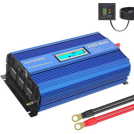 VOLTWORKS Power 2000w Modified Sine Wave Inverter DC 12Volt to AC ...