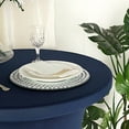 BalsaCircle Navy Blue Cocktail Table Cover Natural Wavy Drapes Spandex ...