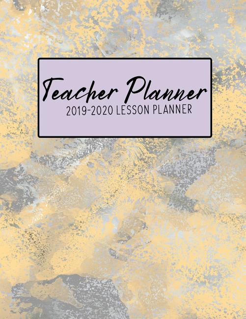 Teacher Planner 2019 - 2020 Lesson Planner : Yellow Black Grey Abstract ...