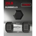 GARVEE 2Pcs 35lbs Hex Dumbbells with Cast Iron Core,Rubber Encased ...