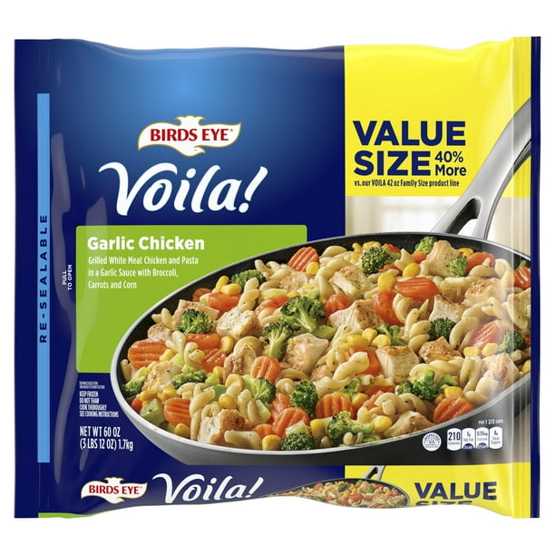 Birds Eye Voila! Family Size Garlic Chicken Skillet TV Dinner Meal, 60 ...