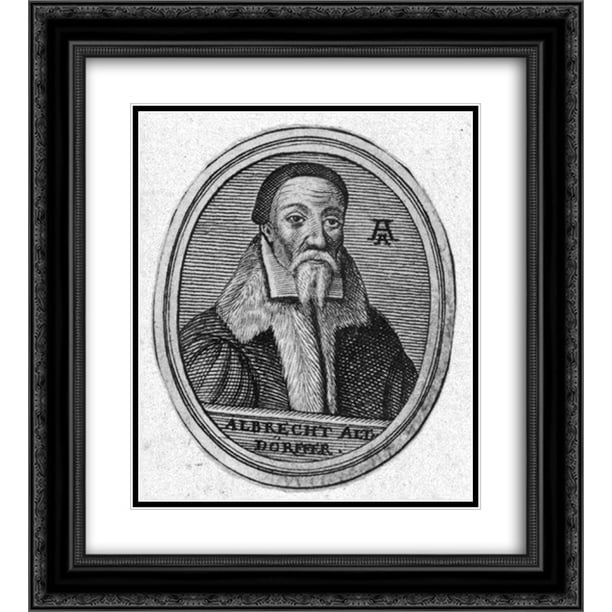 Albrecht Altdorfer 2x Matted 20x22 Black Ornate Framed Art Print 'Self ...