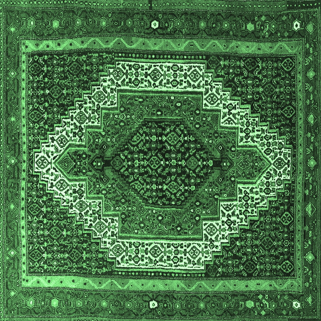 Ahgly Company Indoor Square Persian Emerald Green Traditional Area Rugs ...