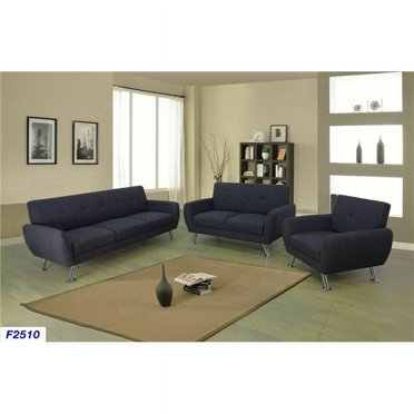 Baxton Studio Allister Dark Grey Upholstered Living Room Set - Walmart.com