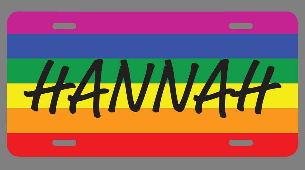 Hannah Name Pride Flag Style License Plate Tag Vanity Novelty Metal ...
