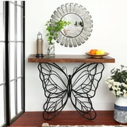 Weston Home Raine Half Circle Industrial Console Table, Antique finish ...