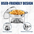 IMACONE Chafing Dish Buffet Set,5Qt 4 Packs Stainless Steel Round Catering Warmer Set with Glass ...
