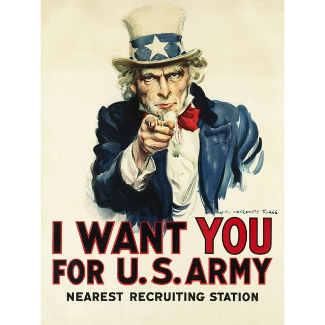 Uncle Sam I Want You for US Army Iconic Recruitment Retro Illustration ...