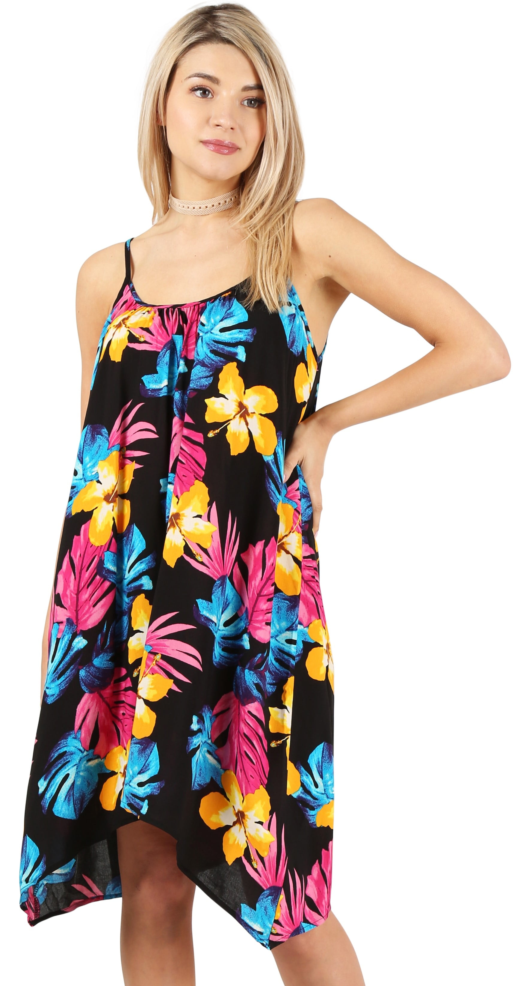 Simlu Spaghetti Strap Sleeveless Dress Boho Reg And Plus Size Summer