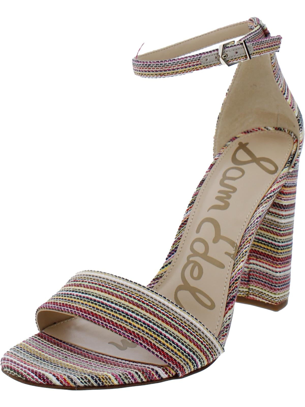 Sam Edelman Womens Yaro Striped Block Heel Evening Sandals - Walmart.com