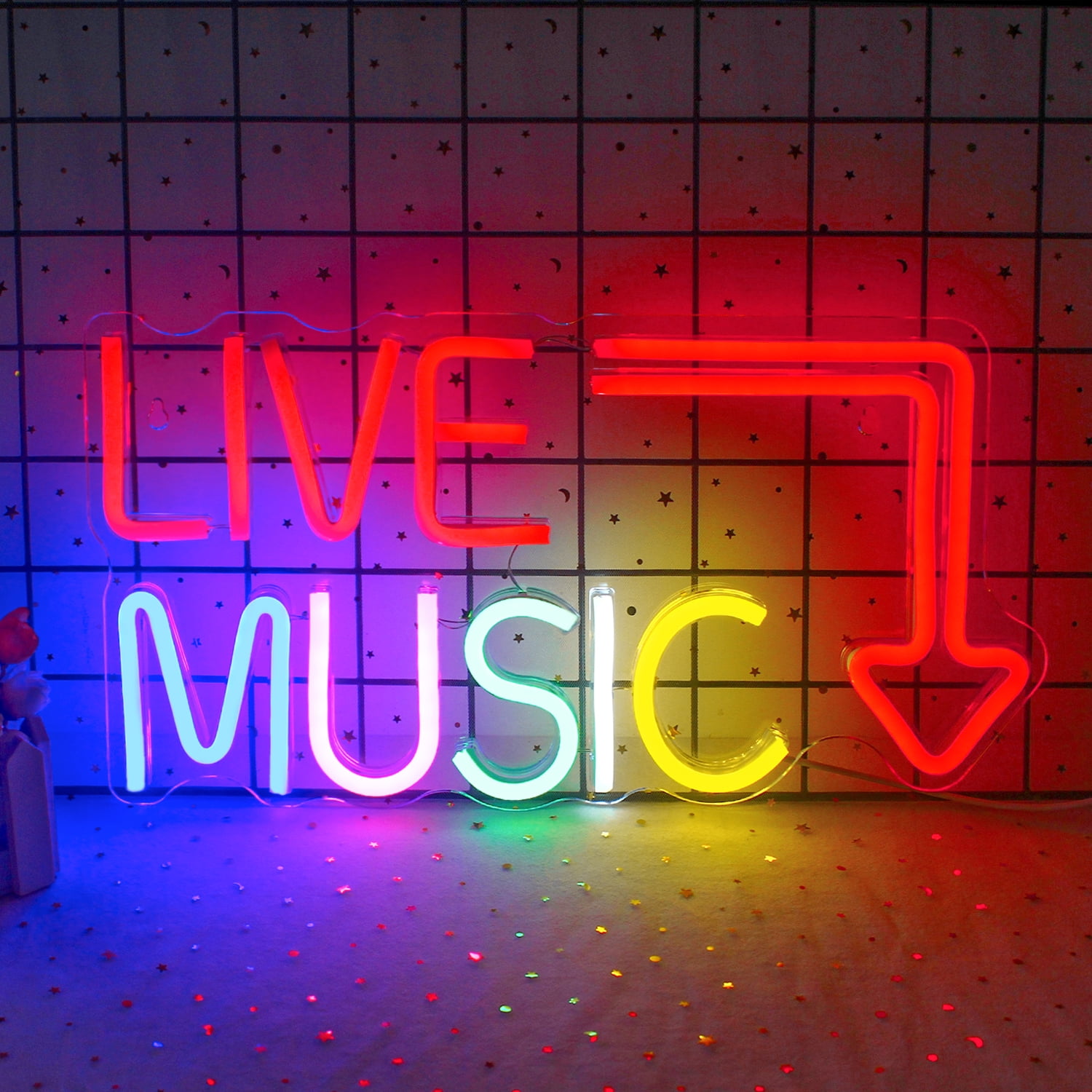 Wanxing Live Music LED Neon Light Signs USB Power for Bedroom Home ...