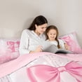 Castle Fairy Initial H Queen Bedding (3pc): Bowknot, Pink White Glitter ...
