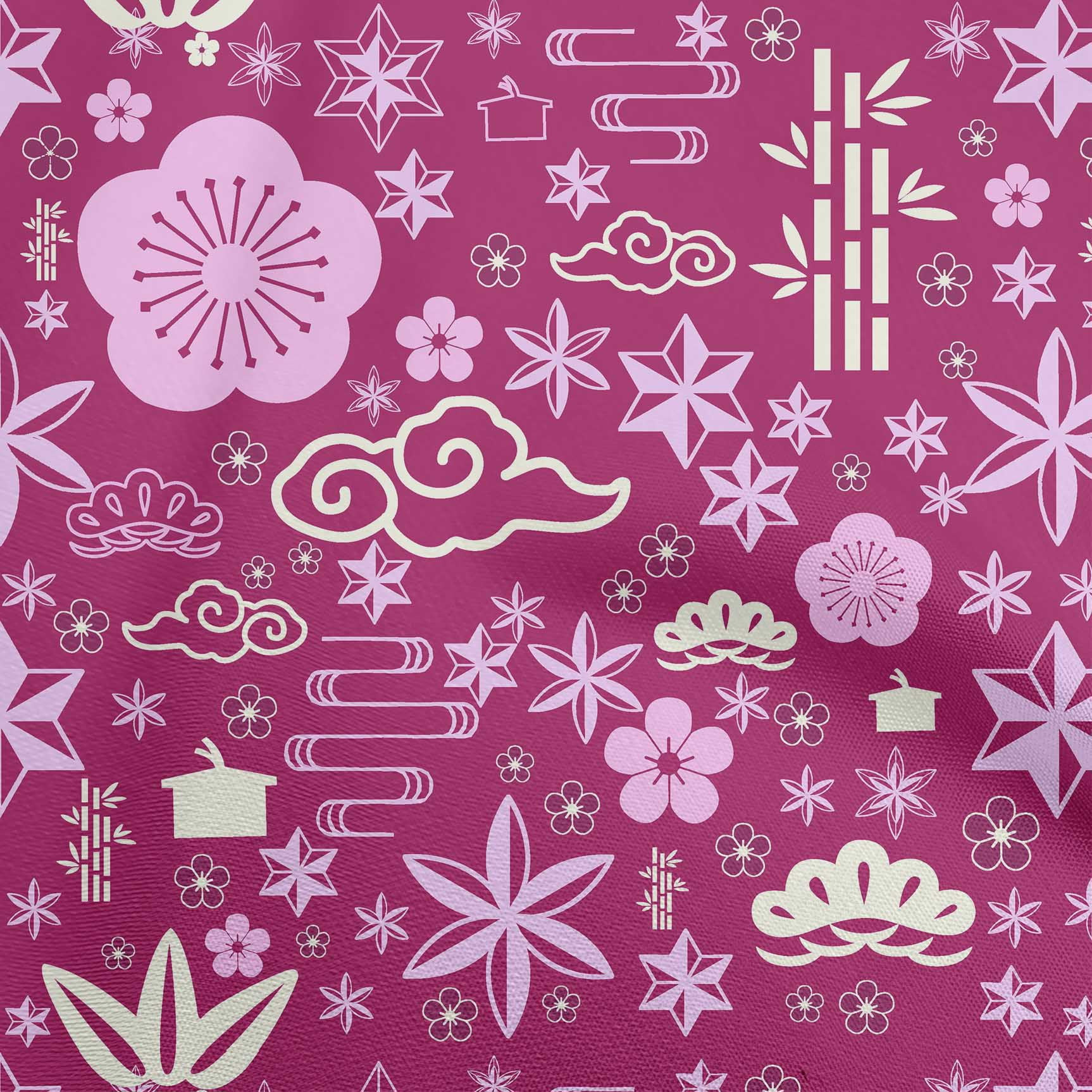 oneOone Cotton Flex Dark Magenta Fabric Asian Japanese Diy Clothing ...