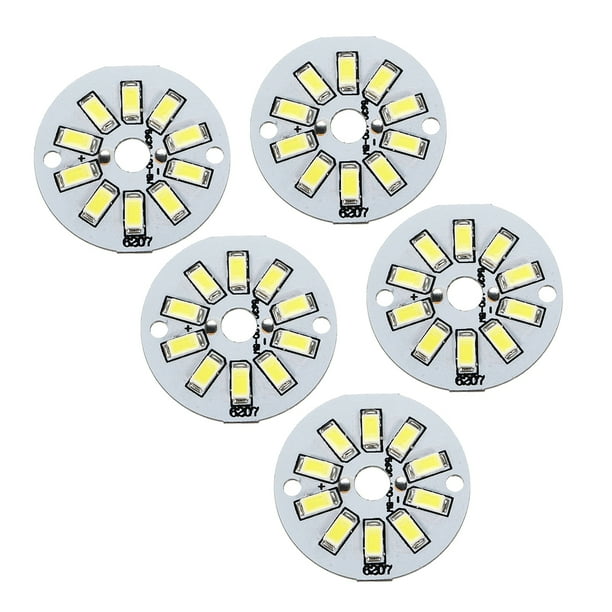 300mA 5W 10LEDs 5730 SMD LED Chip Module Aluminum Board Pure White 35mm Dia 5pcs - Walmart.ca