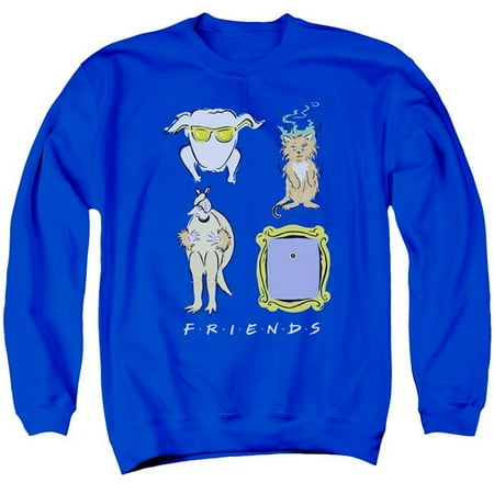Trevco WBT446-AS-3 Friends & Sybmols Adult Crewneck Sweatshirt, Royal ...