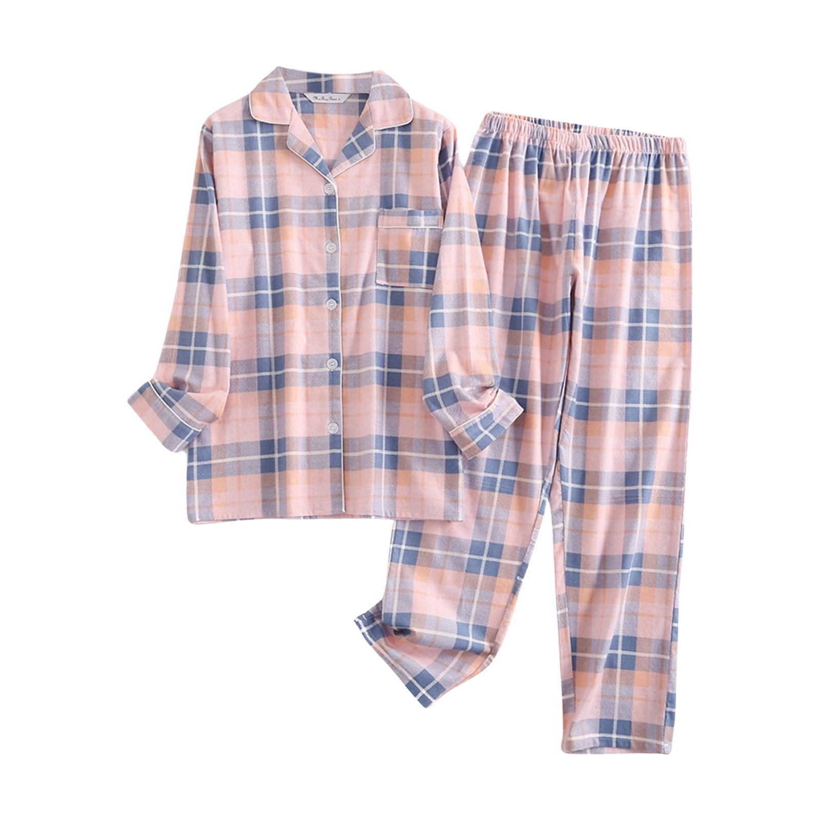 Click here for Gdreda Pajamas Women Flannelette Wool Checked Slee... prices