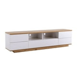 80 inch White Modern TV Stand, Media Console with Storage, Open Shelf ...