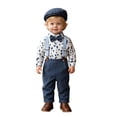 Baby Boy Outfits 4 Piece Lapel Long Sleeve Heart Print Button Jumpsuit ...