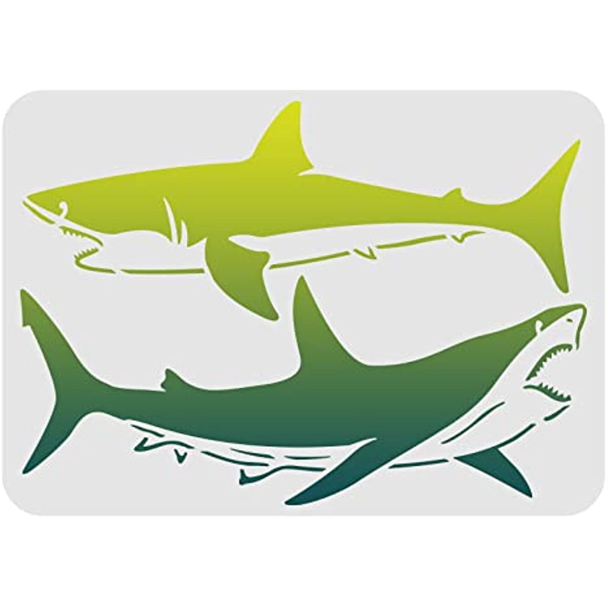 Shark Stencil Reusable Shark Drawing Stencil Sea Creatures Stencil Sea ...