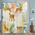 Abstract Animals Shower Curtain for Bathroom, Colorful Leopard Tropical ...
