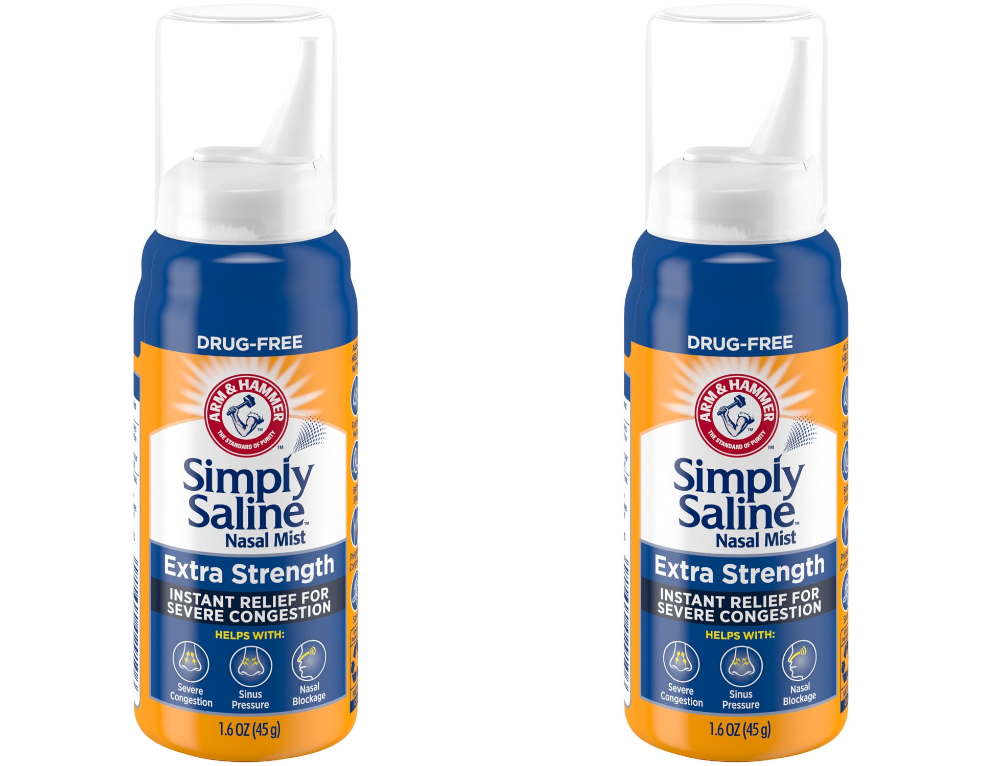 2 Pk Simply Saline Nasal Mist Extra Strength for Severe Congestion 1.5 ...