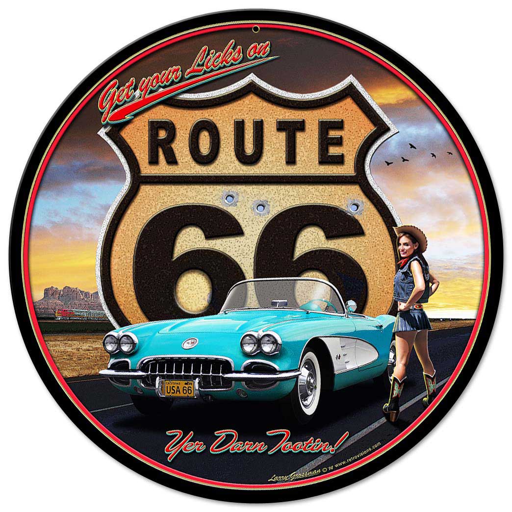 Route 66 Vintage Sign “Made in the USA with heavy gauge steel ...