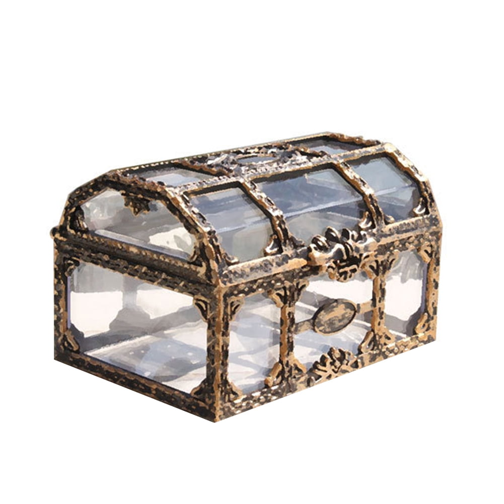 Yucurem Plastic Clear Pirate Treasure Box Crystal Gem Jewelry Case ...