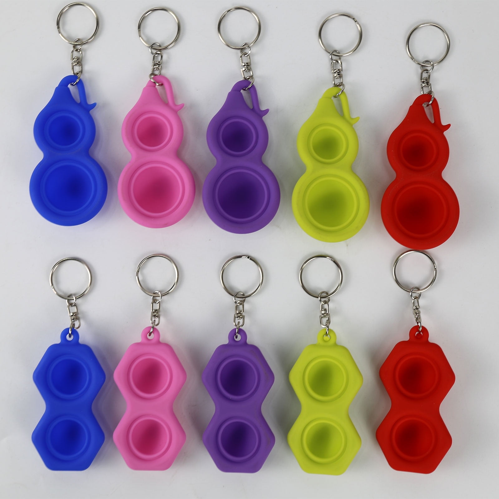 COUTEXYI Fidget Simple Dimple Toy, Keychain Push Pop Bubble Exercise ...