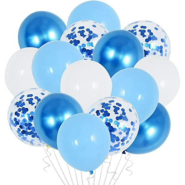 Cumpleaños Azul, Globo Azul, Globo Azul y Blanco, 60 Piezas Globos de ...
