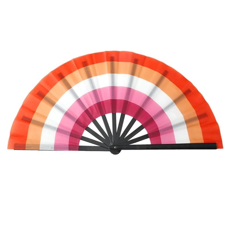 Click here for Pinyuzog 33cm Large Rainbow Folding Fan Colourful... prices