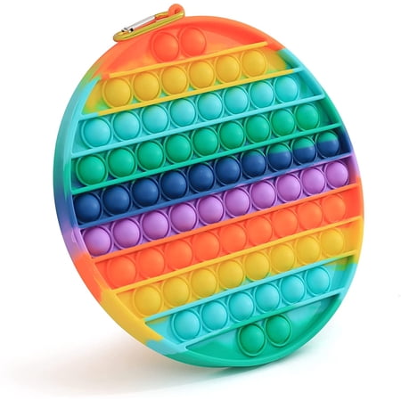 Large Size Push Bubble Fidget Toys Rainbow Big Size Pop Fidgets Toy 72 ...