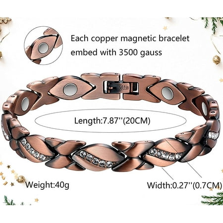 Copper Magnetic Bracelets for Women Arthritis Pain Relief~3500 Gauss ...