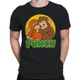 Smartprints Punch Cartoon Monkey Men's T-Shirt Black, Cotton, XL ...