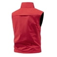 Fewfanhot Men's Sleeveless Outdoor Vest, Casual Full Zip Stand Collar ...