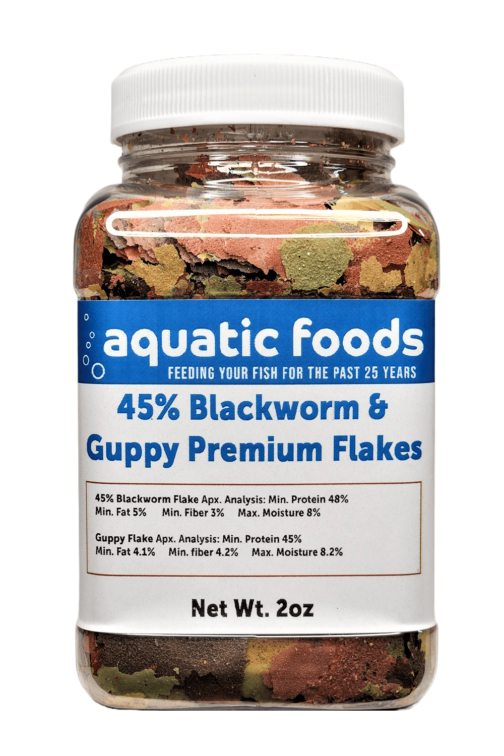 45% Blackworm & Guppy Premium Flakes for Guppies and All Community ...
