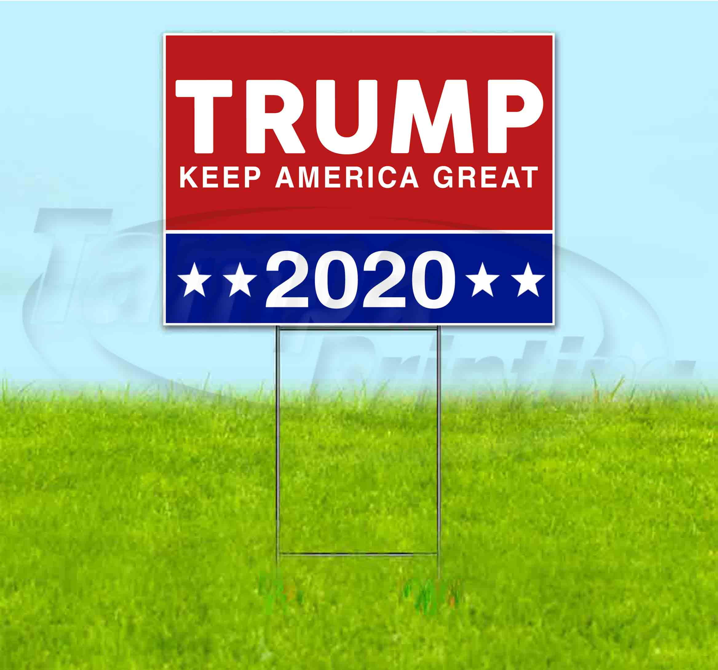 Trump Keep America Great 2020 (18" x 24") Yard Sign, Includes Metal ...