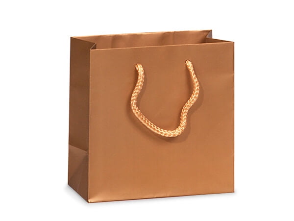 10 PK, Metallic Gold Matte Gift Bags, Jewel 6.5 x 3.5 x 6.5" For ...