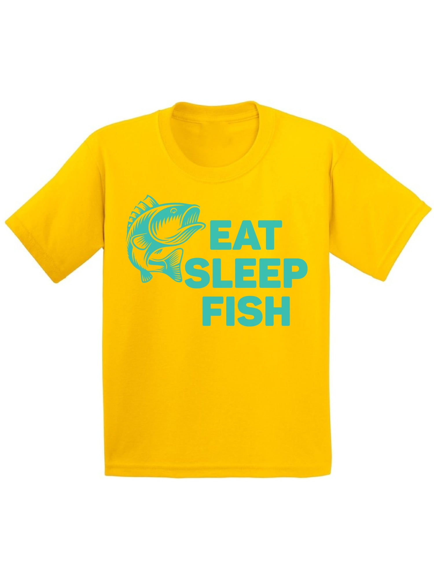 Awkward Styles Eat Sleep Fish Kids Shirt Fishing T Shirt for Boys Eat ...